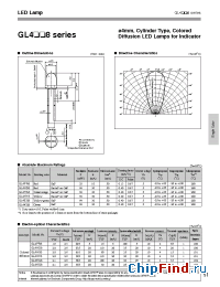 GL4KG8 (SHARP) - 4mm, CYLINDER TYPE, COLORED DIFFUSION LED LAMPS FOR INDICATOR